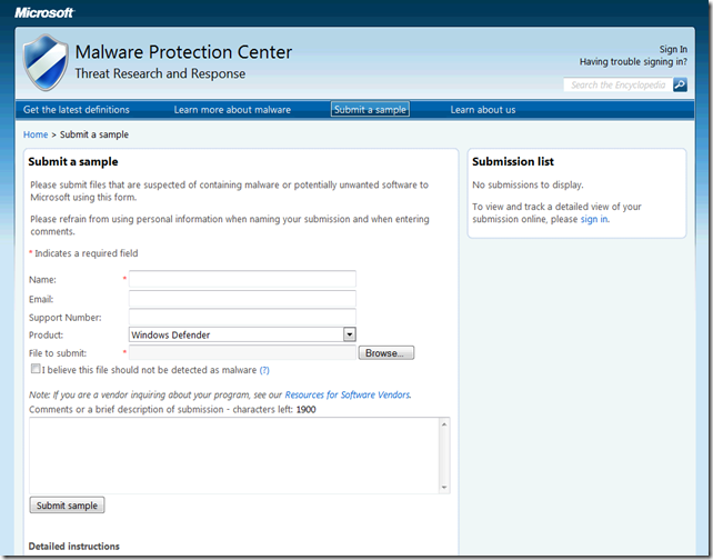 MPECS Inc. Blog: Microsoft KB: How to send malware to Microsoft for ...